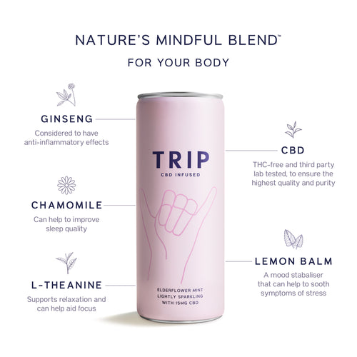 Shop Elderflower Mint 15MG CBD Drink | TRIP